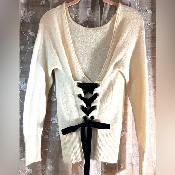 Express | Sweaters | Victorias Secret Size S Black Velvet Corset Back ...